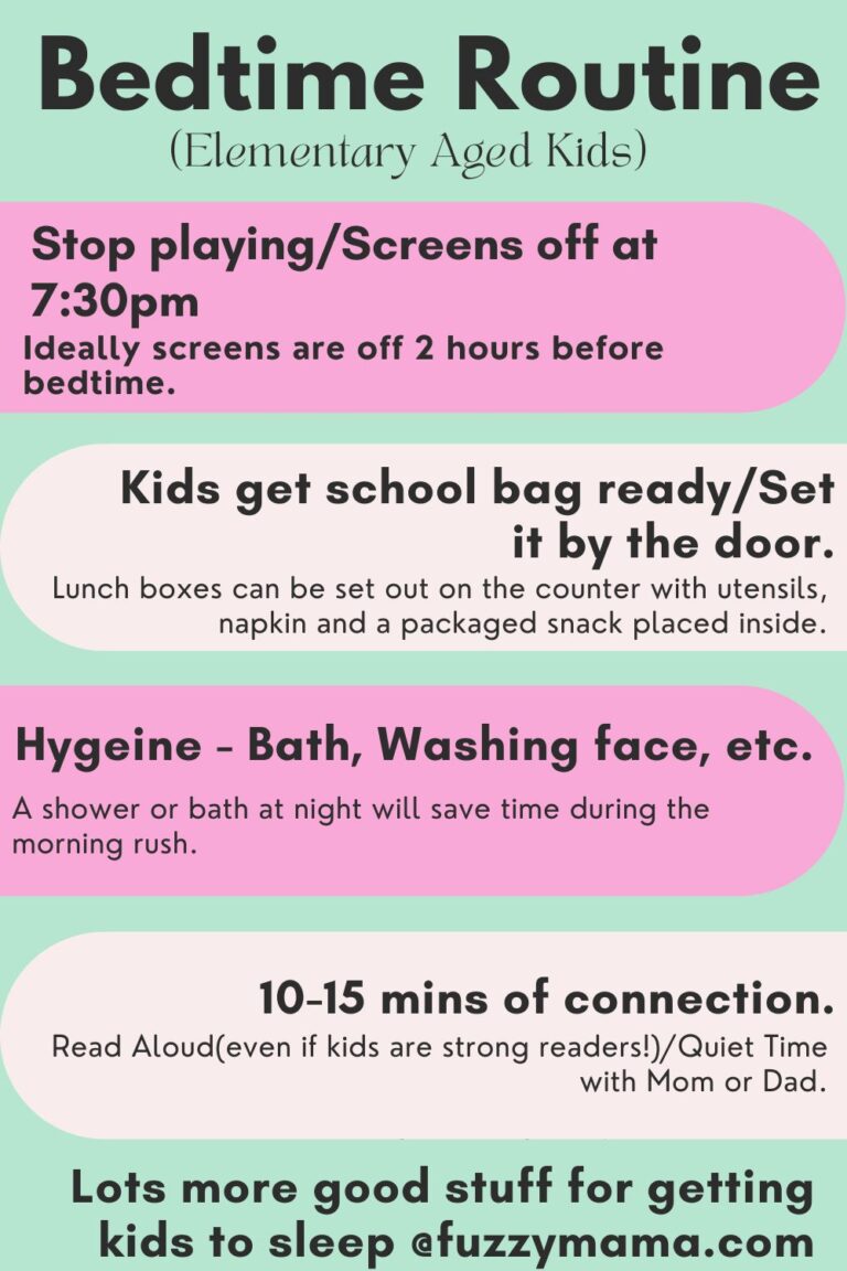 bedtime routine for kids - Fuzzymama